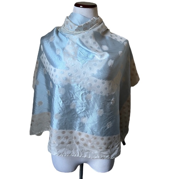 CHANEL | Accessories | Vintage Chanel Baby Blue Silk Scarf | Poshmark